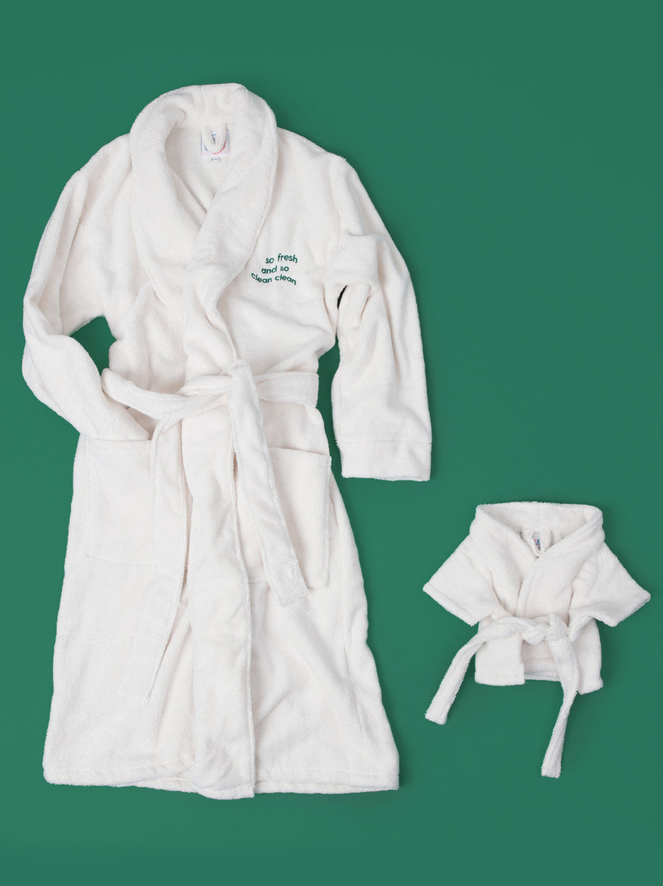 Plush Dog Robe by Dog Threads | Matching Dog & Owner Bath Robe Outfit ...